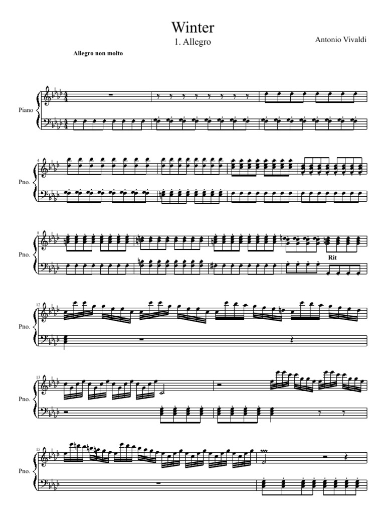 Vivaldi WInter, Piano | PDF | Art