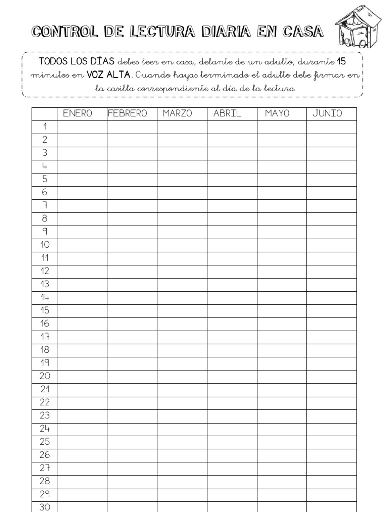 Control de Lectura Diaria en Casa | PDF
