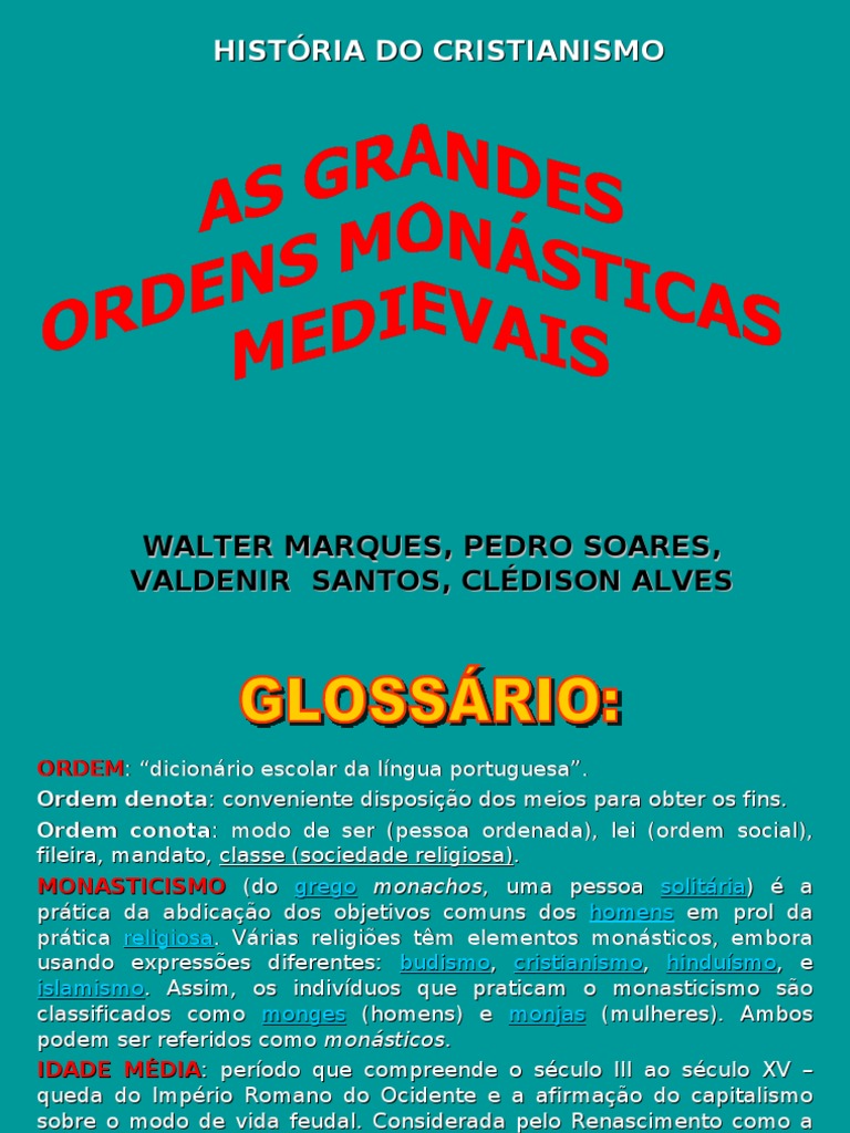 Historia Do Cristianismo As Grandes Ordens Monasticas PDF | PDF ...