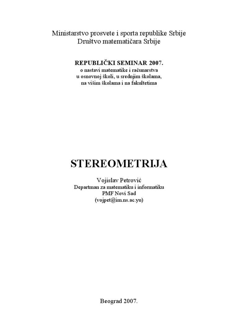 STEREOMETRIJA | PDF