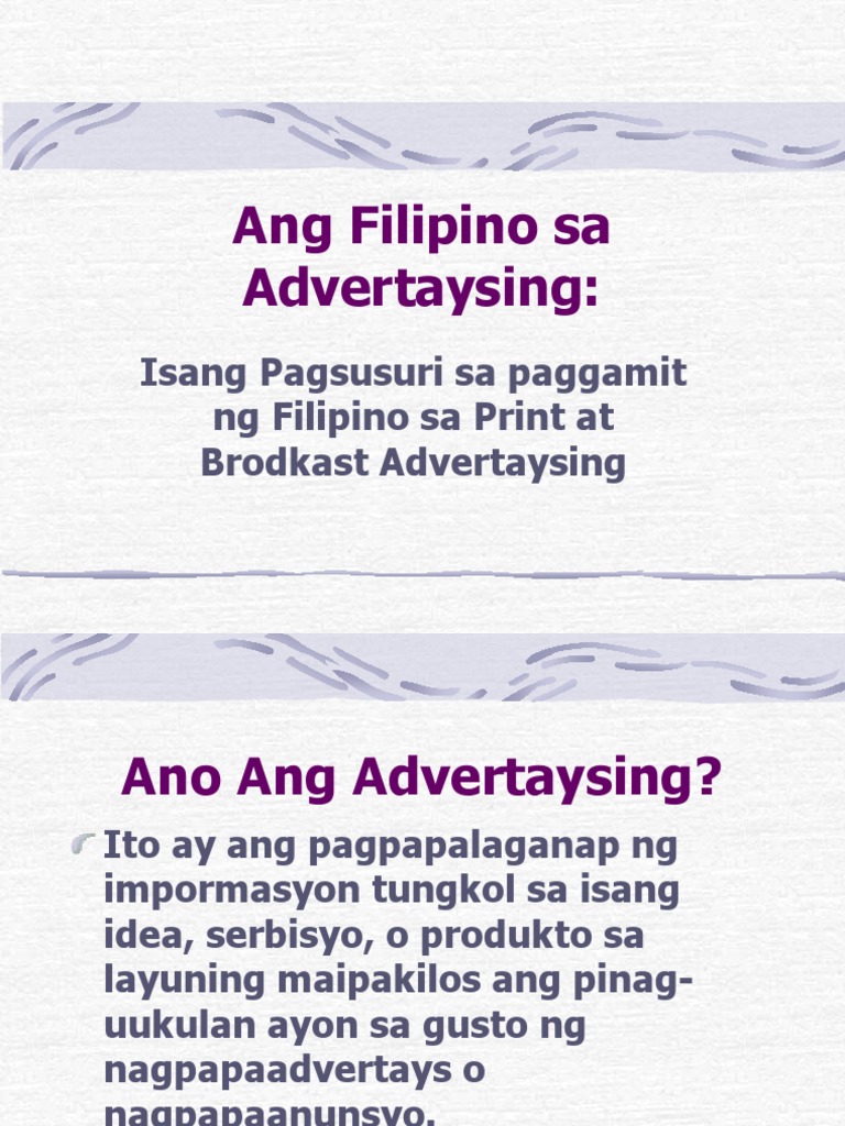 Filipino Sa Advertaysing | PDF