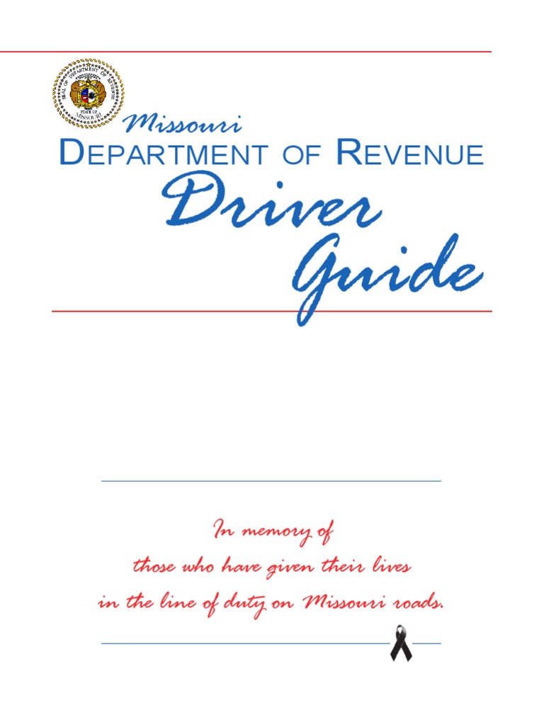 Missouri-Driver Guide. | Traffic | Driver's License