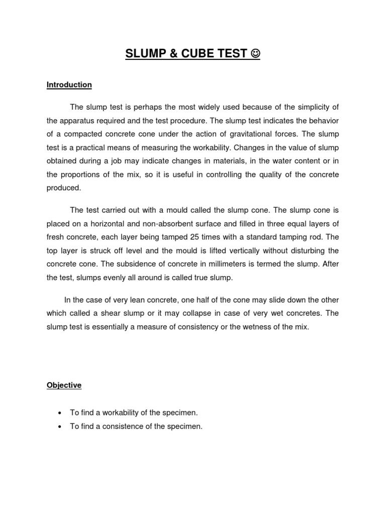 Slump Test Report PMM | PDF | Concrete | Manmade Materials