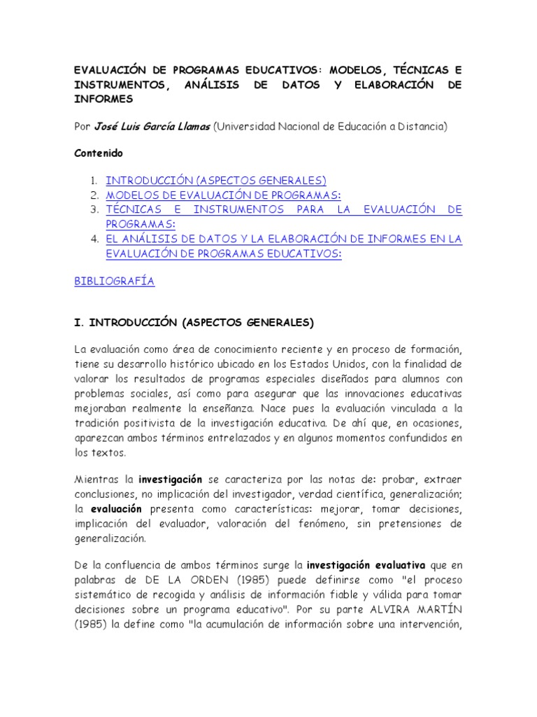 Evaluación de Programas Educativos | PDF | Toma de decisiones | Evaluación