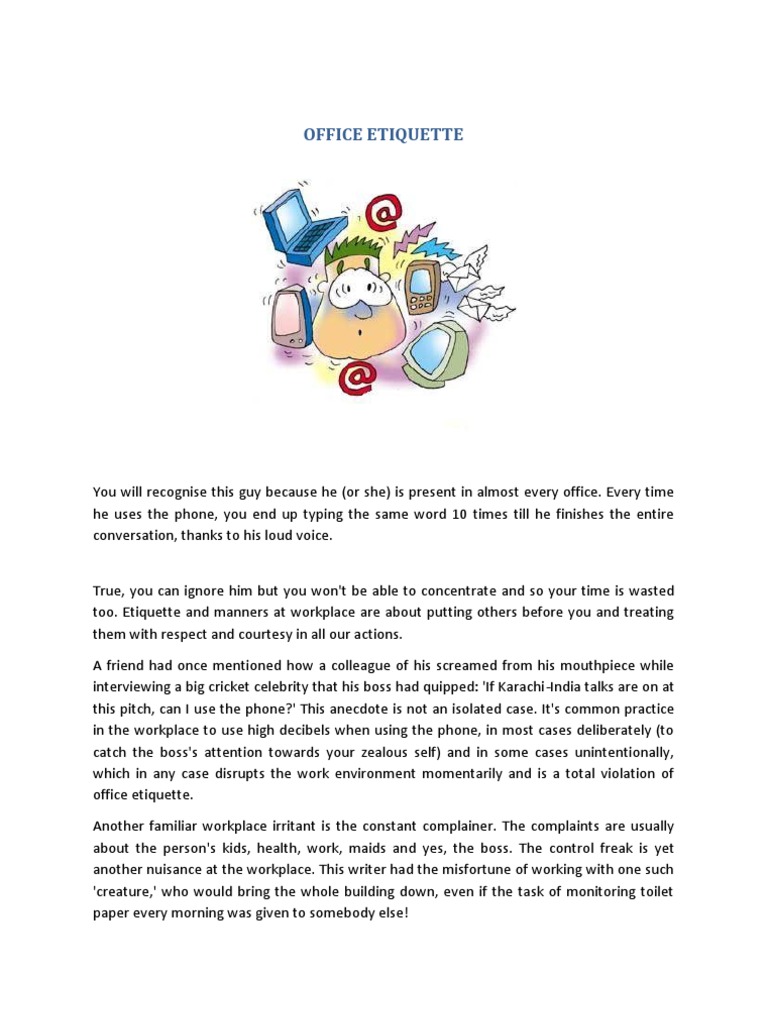 Office Etiquette | PDF | Etiquette | Clothing