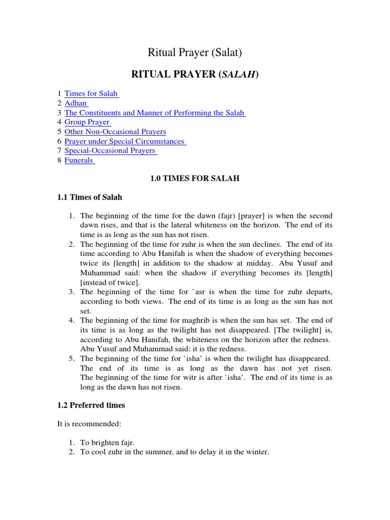 Hanafi Prayer From Fiqh Hanafi Book Qaduri | PDF | Islamism | Islamic ...