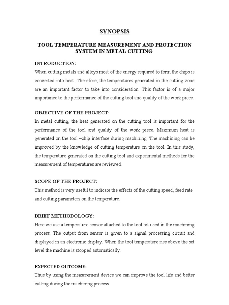Metal Cutting Tool Temperature System | PDF