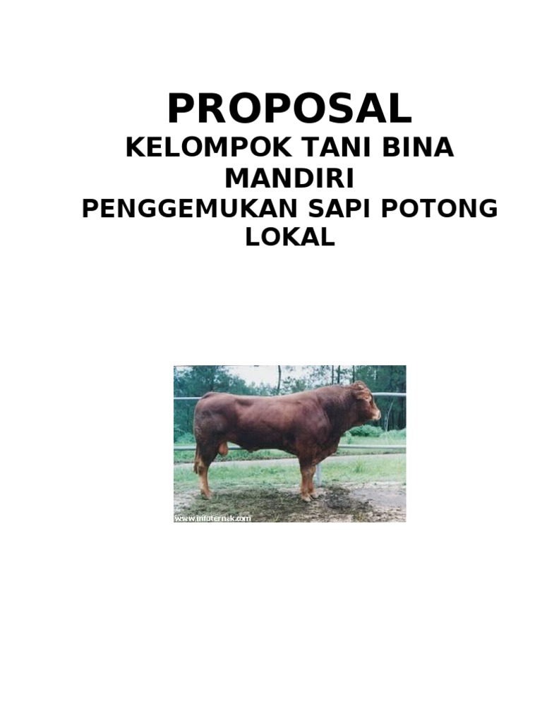 Contoh Proposal Kelompok Tani Sapi | PDF | Teknologi & Rekayasa
