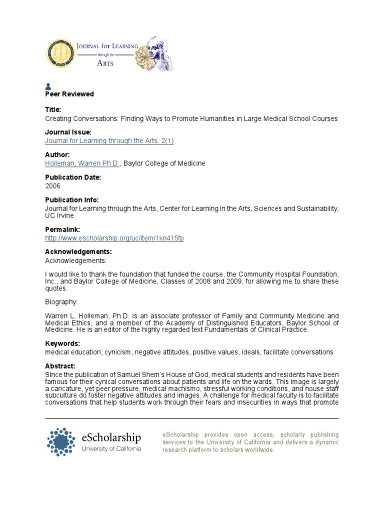 Creating Conversations | Download Free PDF | Physician | Medical School