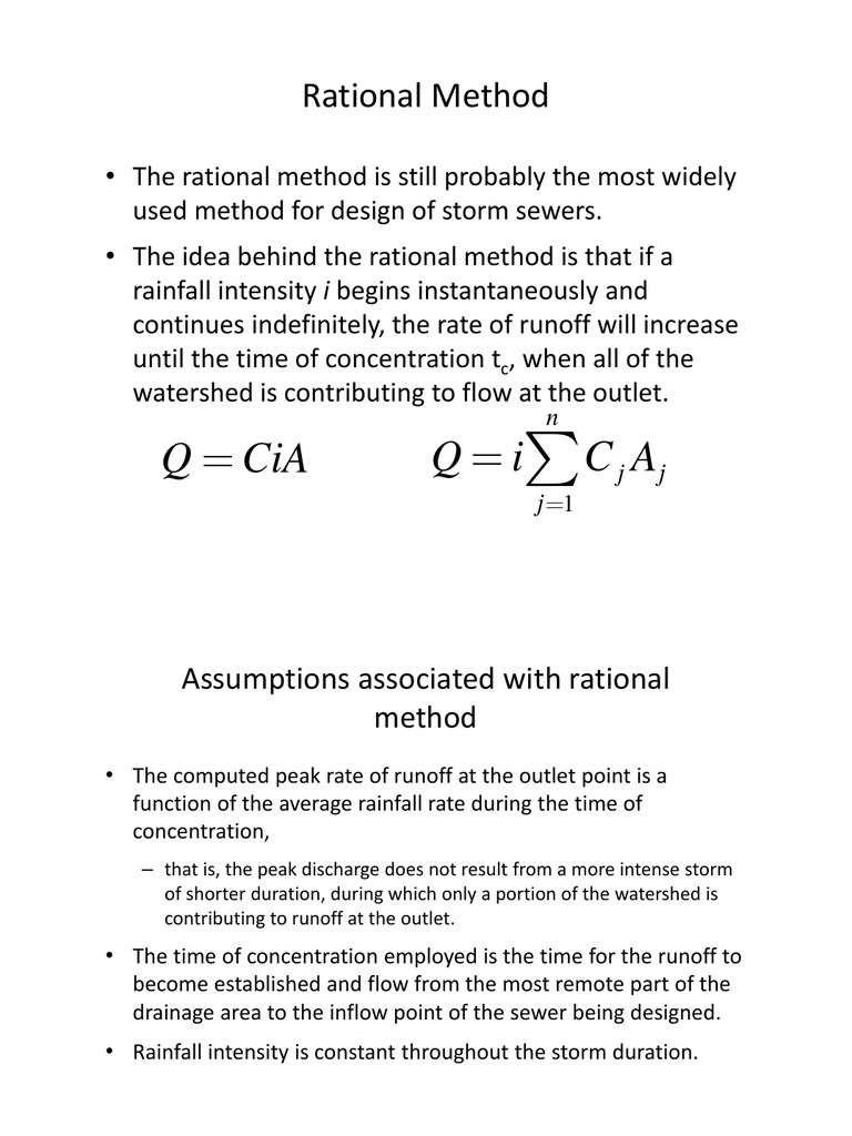 Rational Method Q Cia Q I Ca Pdf Technology And Engineering