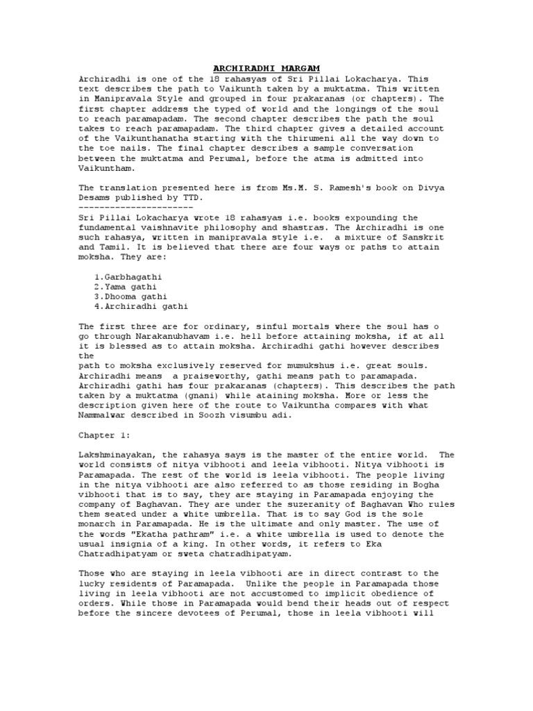 Path to Moksha: Archiradhi Margam | PDF | Bhakti | Moksha