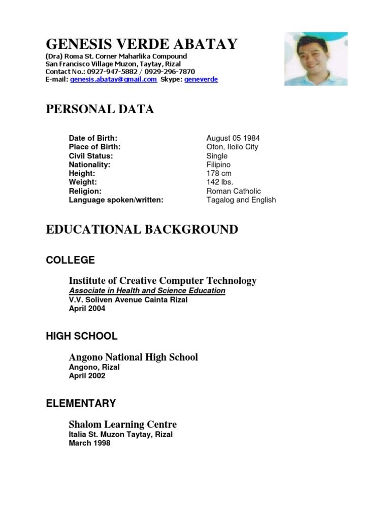 Genesis Abatay's Resume | PDF