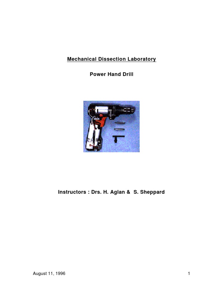 Mechanical Dissection Laboratory Power Hand Drill | PDF | Gear ...