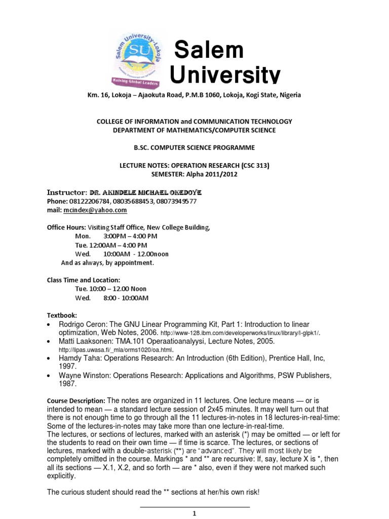 Operations Research | PDF | Mathematical Optimization | Operations Research