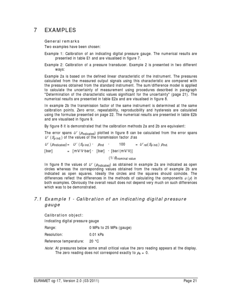 7 Examples: General Remarks | PDF | Uncertainty | Calibration