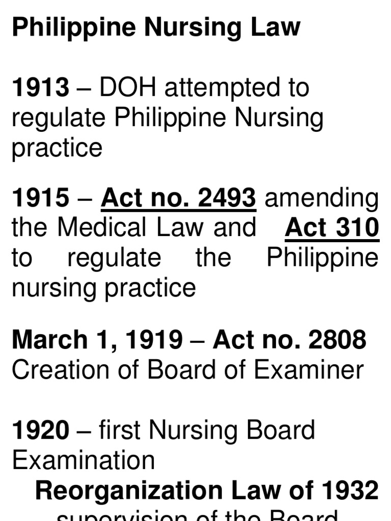 Philippine Nursing Law Overview | PDF
