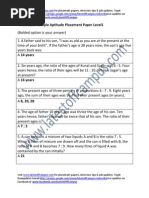 ThoughtWorks Sample Aptitude Placement Paper Level1 | PDF | Teaching Mathematics
