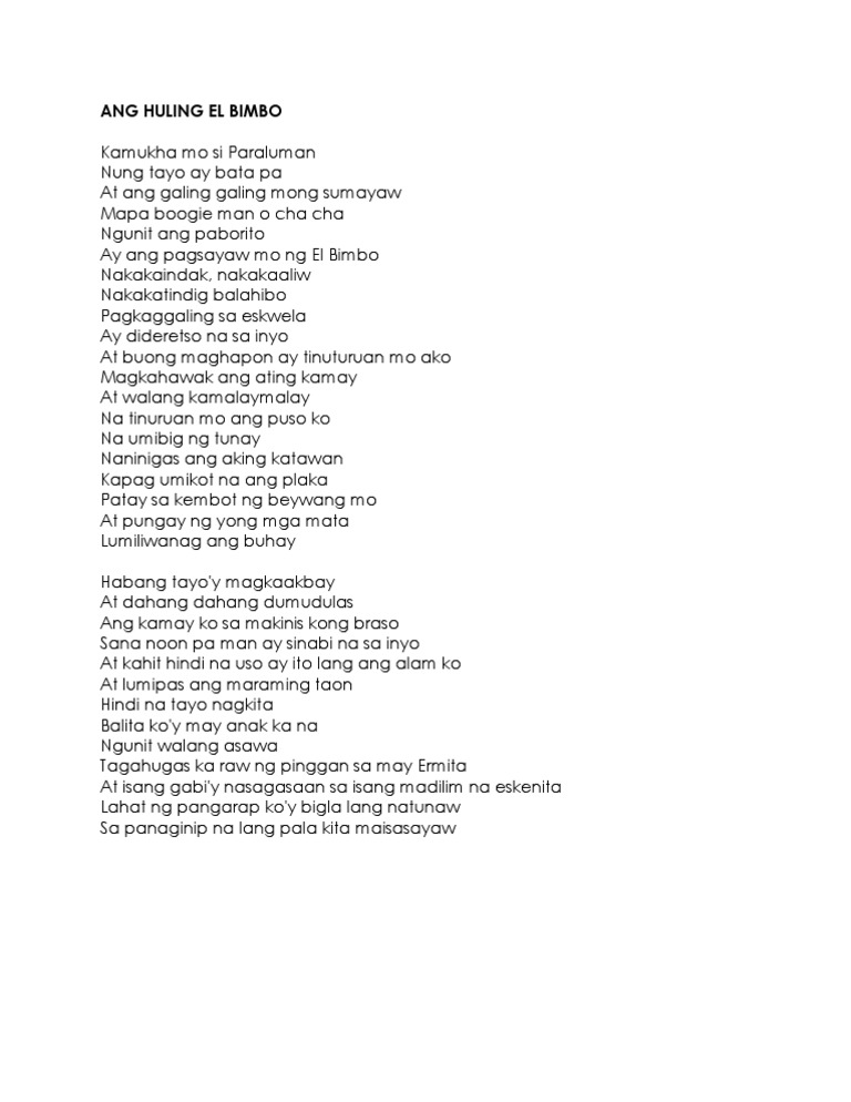 Ang Huling El Bimbo | PDF
