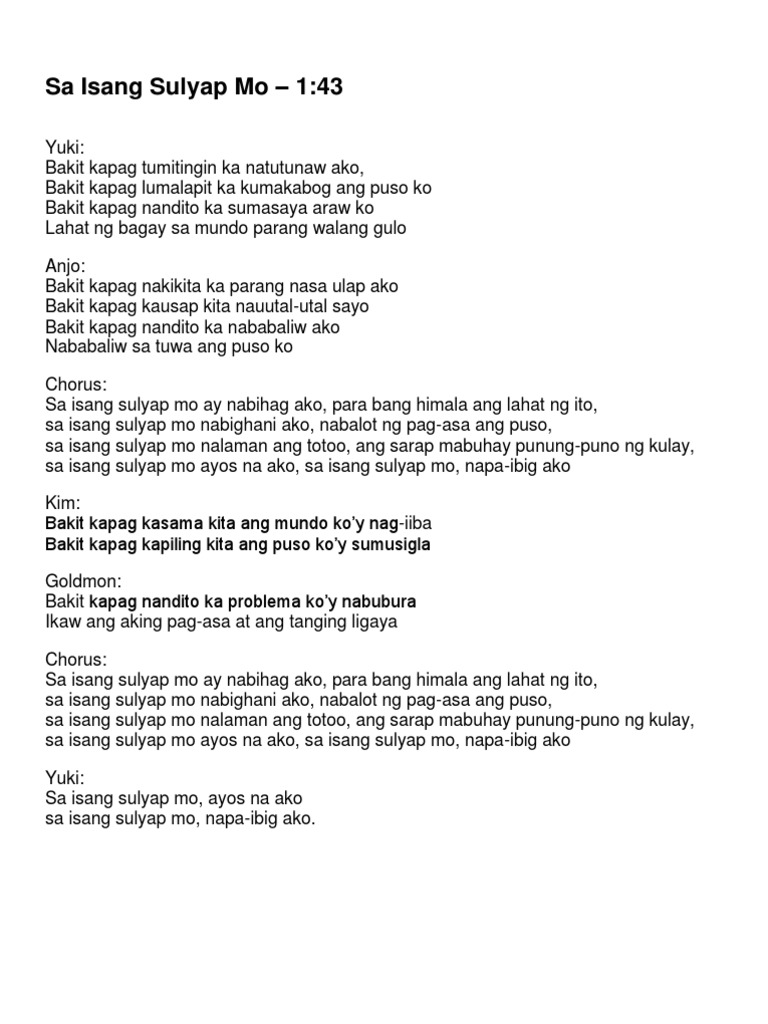 Sa Isang Sulyap Mo | PDF