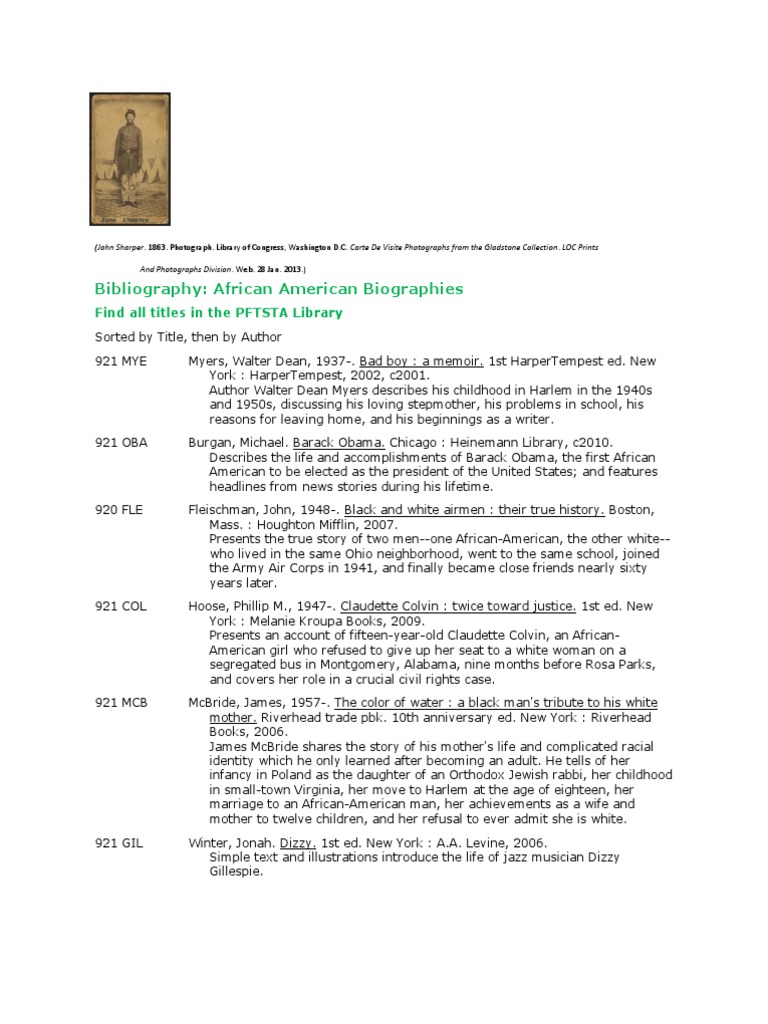 Biographies of African Americans | Download Free PDF | African American ...