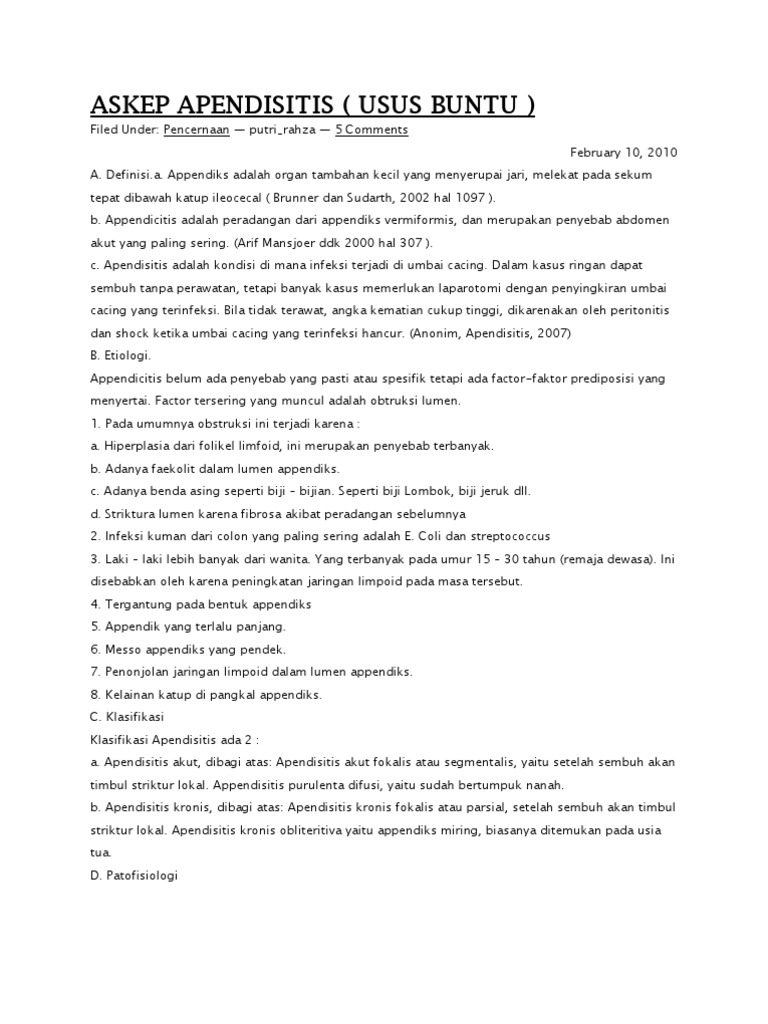 Askep Apendisitis | PDF