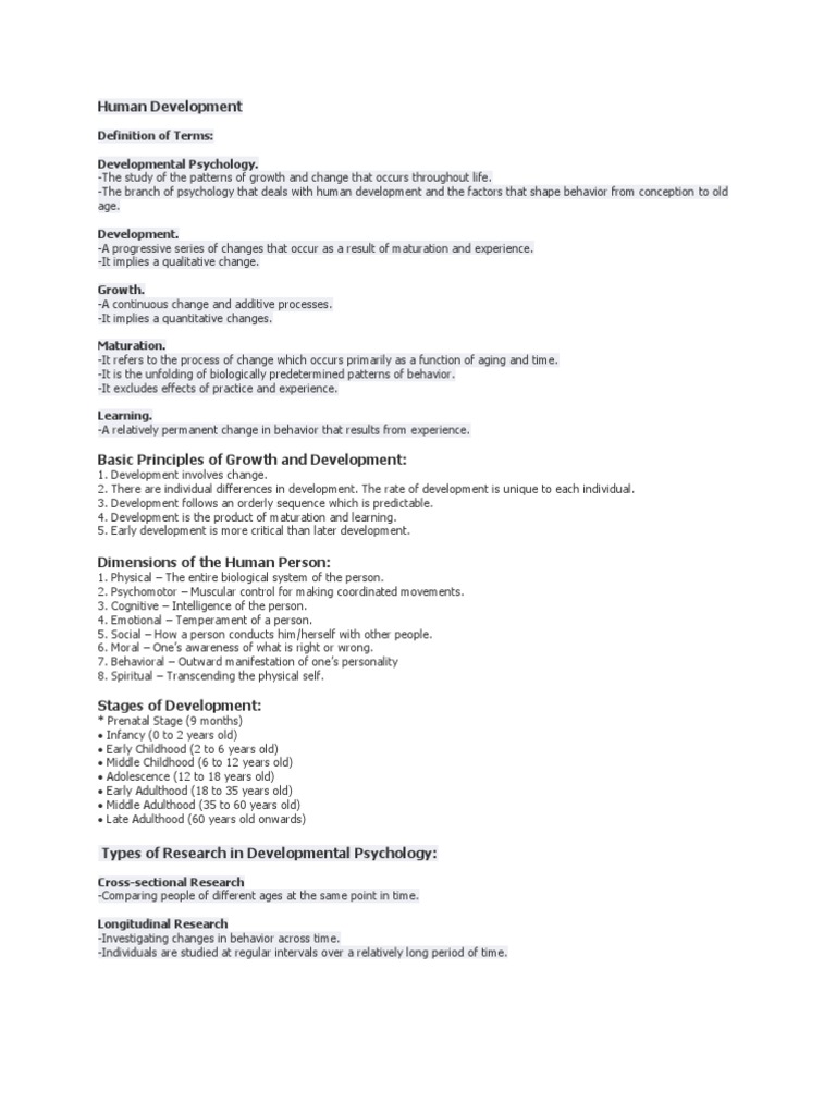 Psych Human Development | PDF | Twin | Developmental Psychology