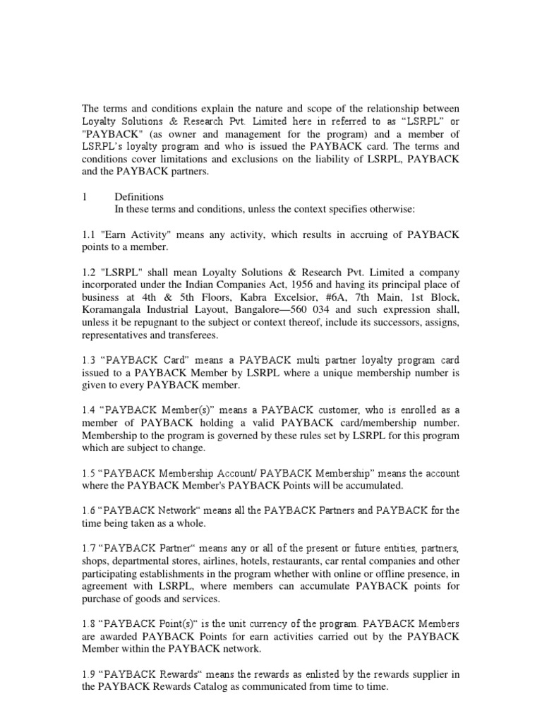 Payback Card | PDF | Loyalty Program | Debits And Credits