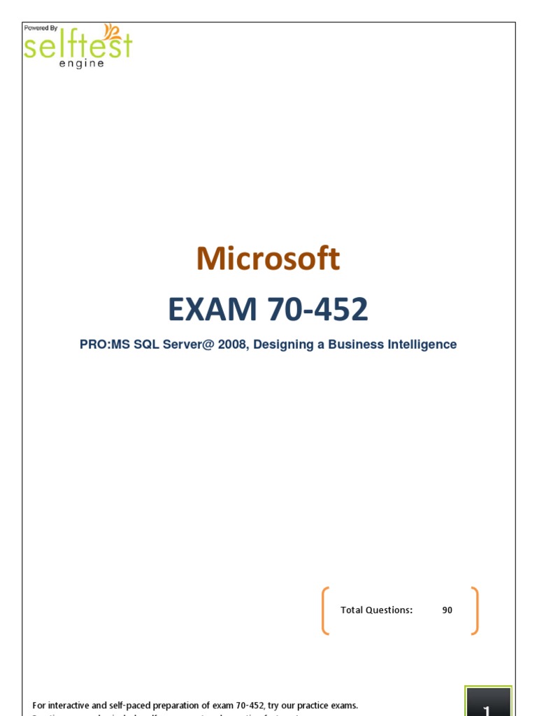 Exam 70-452 | PDF | Microsoft Sql Server | Business Intelligence