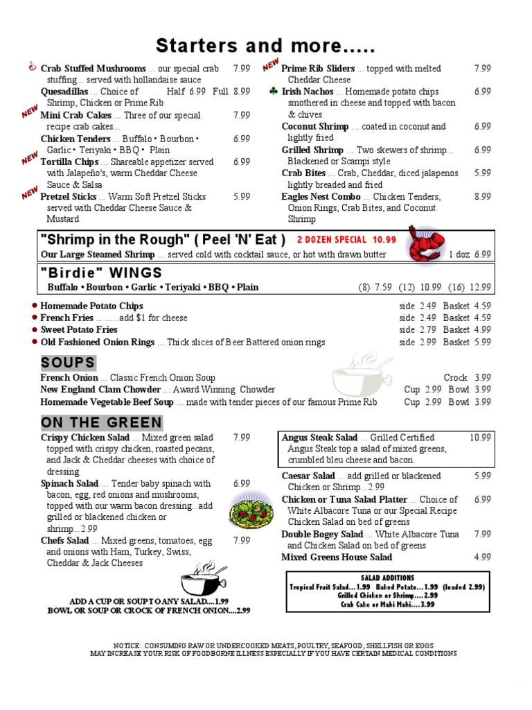 Eagles Nest Restaurant Lunch Menu | PDF | Home & Garden