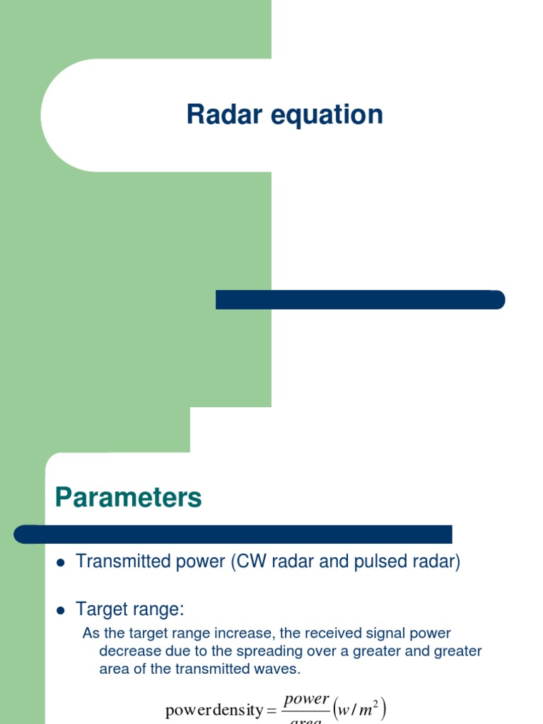 Radar Equation | Radar | Antenna (Radio)