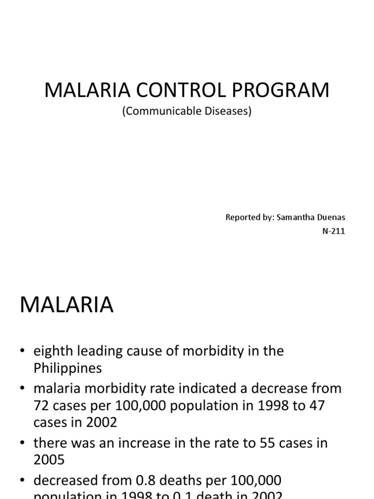 Malaria Control Program | PDF | Malaria | Plasmodium