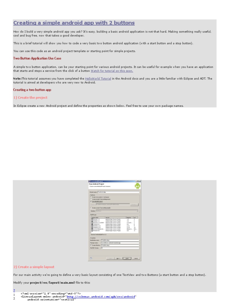 Creating A Simple Android App With 2 Buttons: Two Button Application Use Case | PDF | Android ...