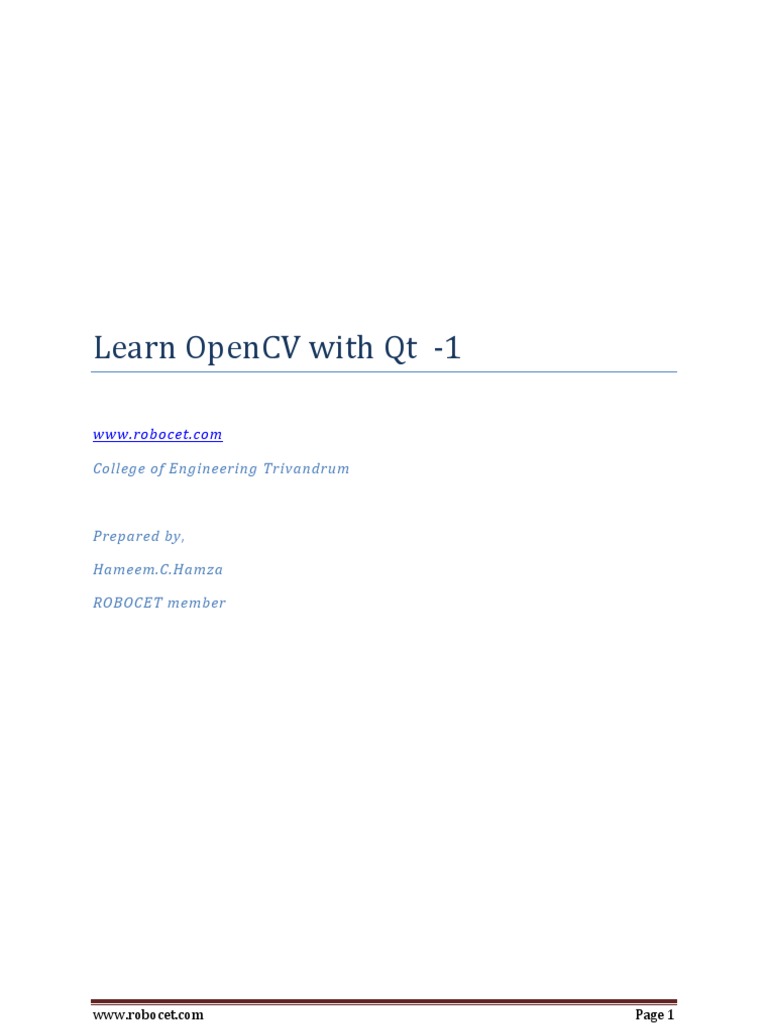 Learn Image Processing With OpenCV and QT For Beginners | PDF | Graphical User Interfaces ...