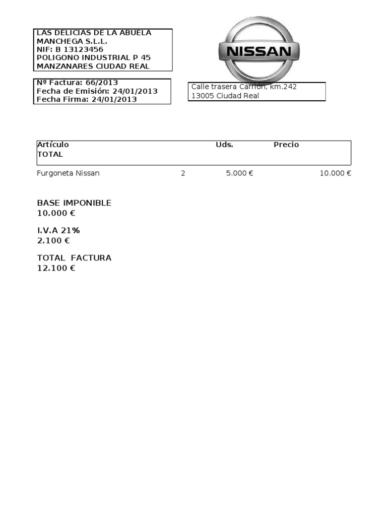 Factura Nissan