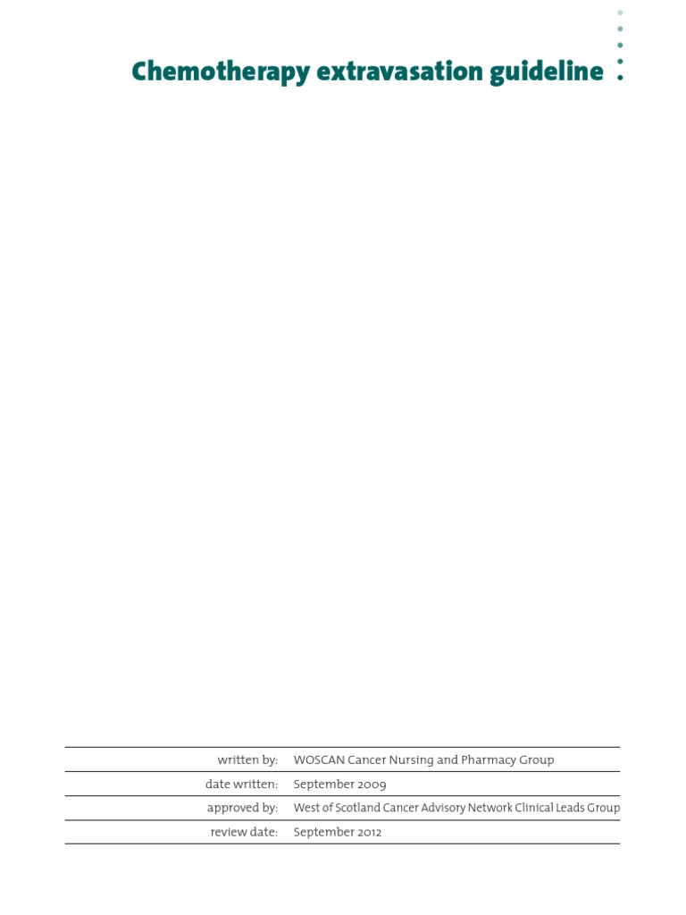 Extravasation guidance | Intravenous Therapy | Chemotherapy