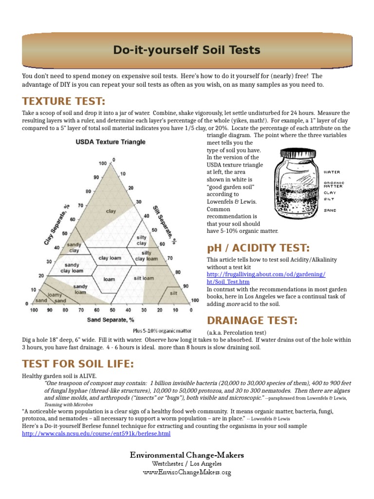 Do-It-Yourself Soil Tests: Texture Test | PDF | Weed | Soil