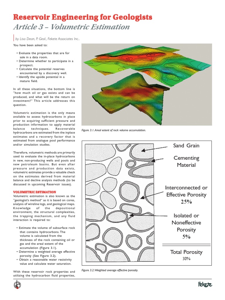 Volumetric Estimation in Reservoir Engineering | PDF | Petroleum ...