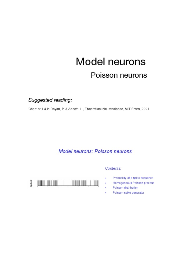 Model Neurons | Download Free PDF | Stochastic Process | Poisson ...