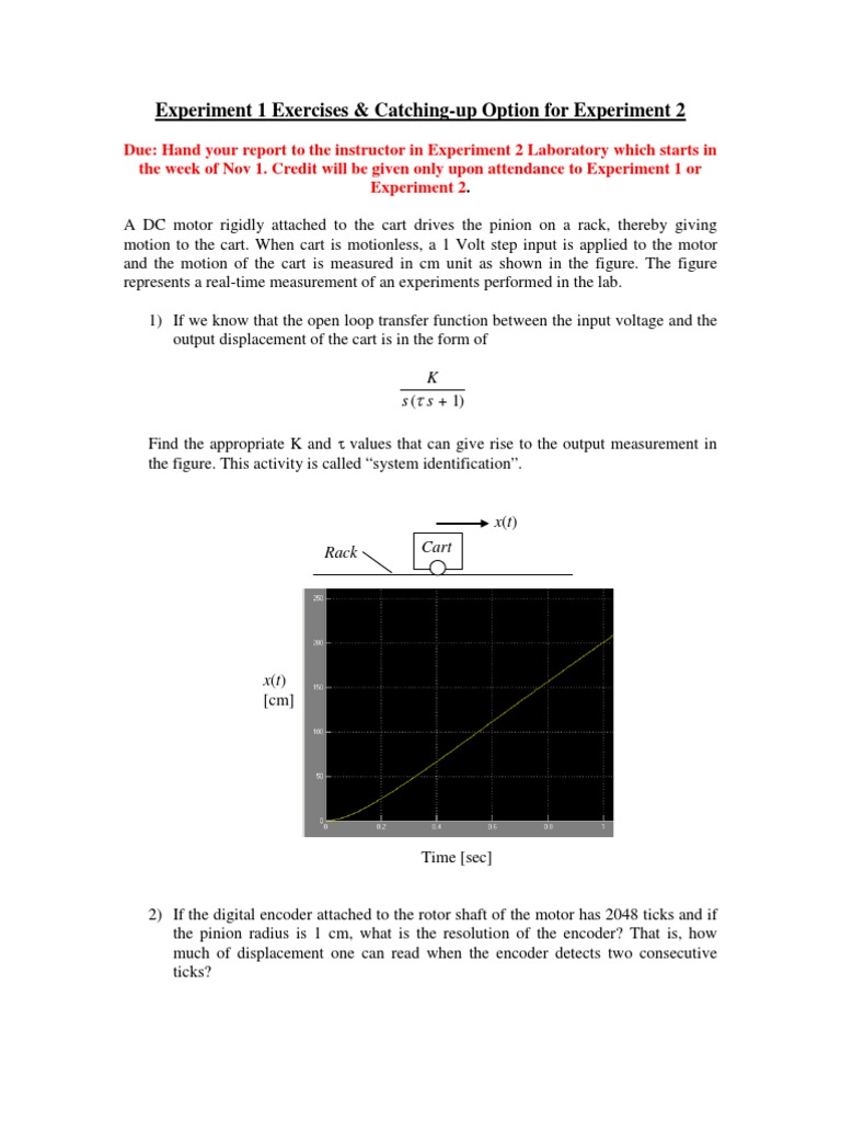 Experiment 1: Cart Control System Analysis | PDF | Electromagnetism ...