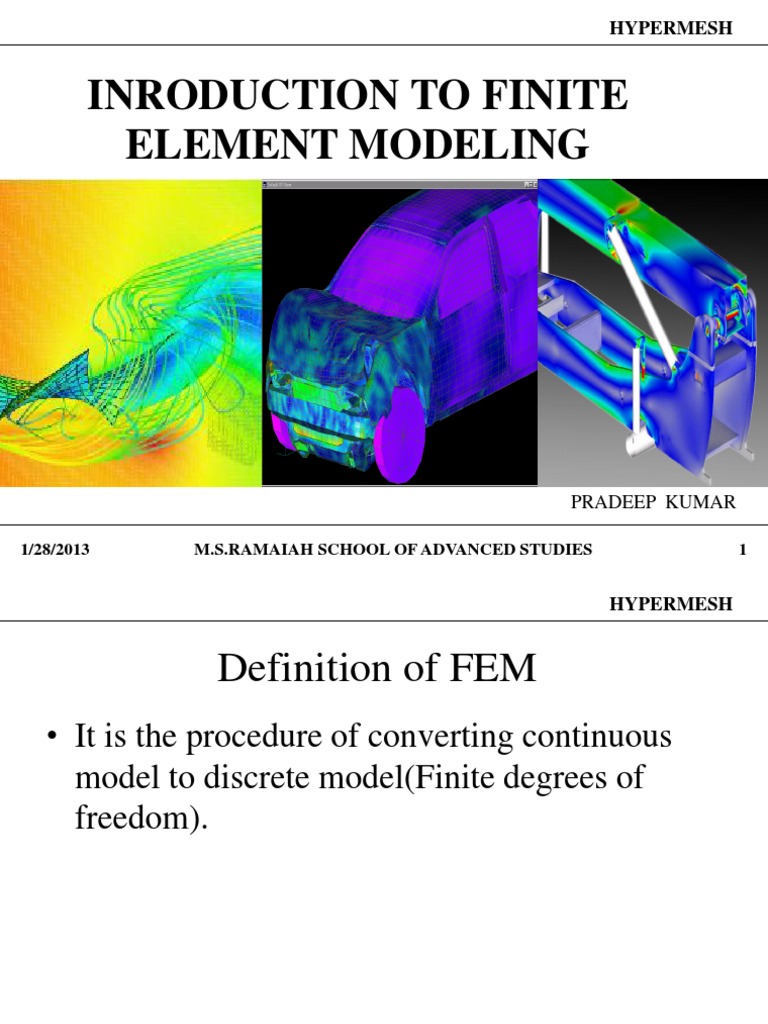 Inroduction To Finite Element Modeling: Hypermesh | PDF | Finite ...