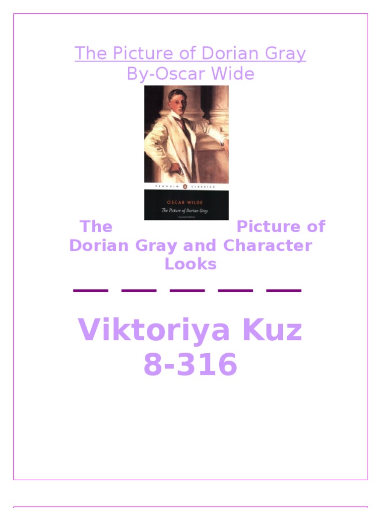The Picture of Dorian Gray and Character Looks | PDF | The Picture Of ...