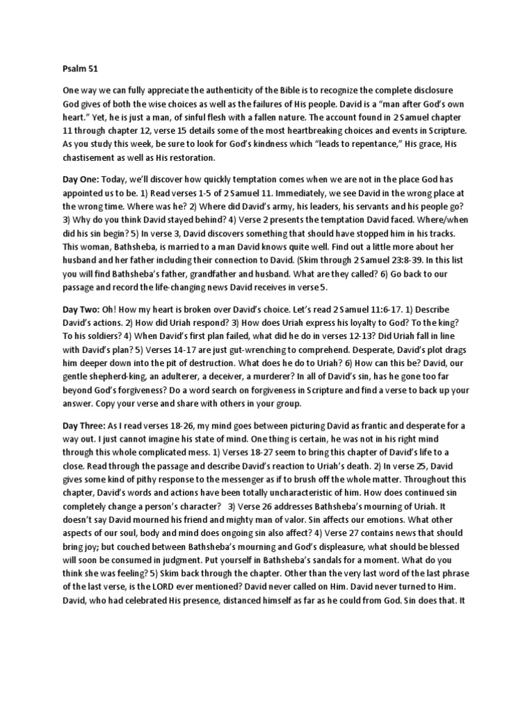 Psalm 51 | David | Repentance