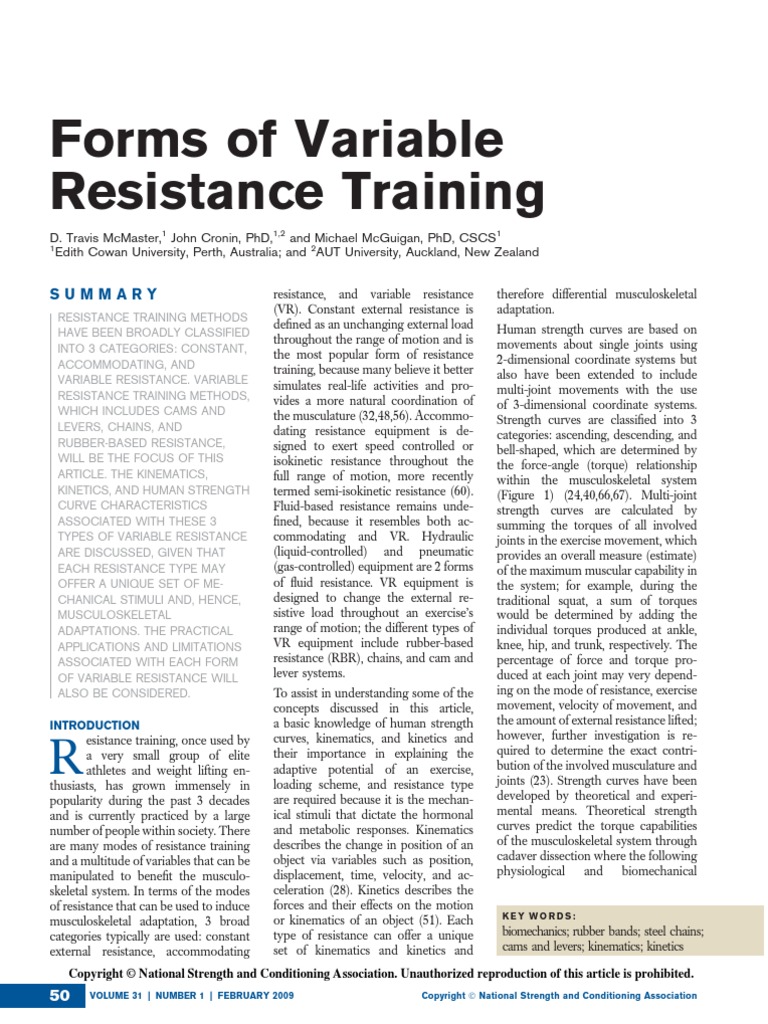 Forms of Resistance | PDF | Weight Training | Strength Training