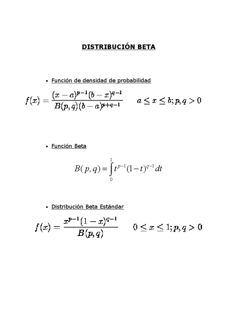 Distribución Beta | PDF | Enseñanza de matemática | Análisis estadístico