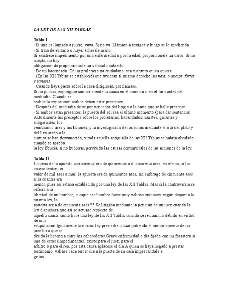 Ley de Las 12 Tablas | PDF