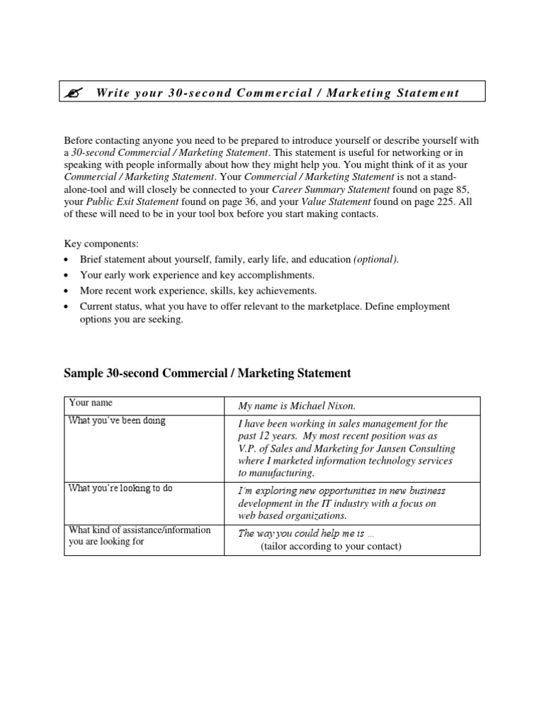 Crafting Your 30-Second Commercial | PDF