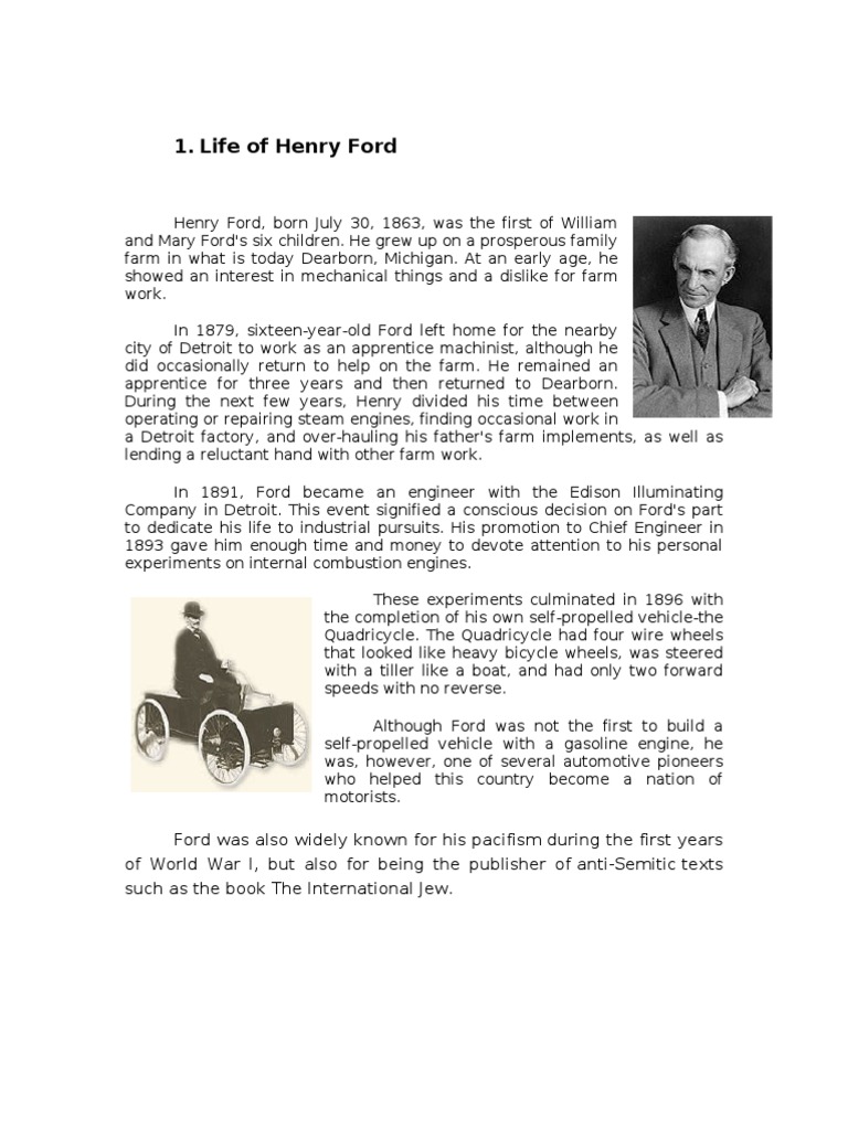 Henry Ford | PDF | Ford Motor Company | Mass Production