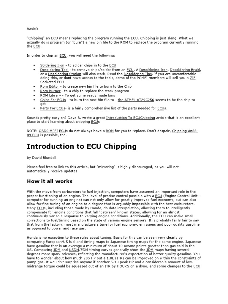 Basic Ecu Tuning | PDF