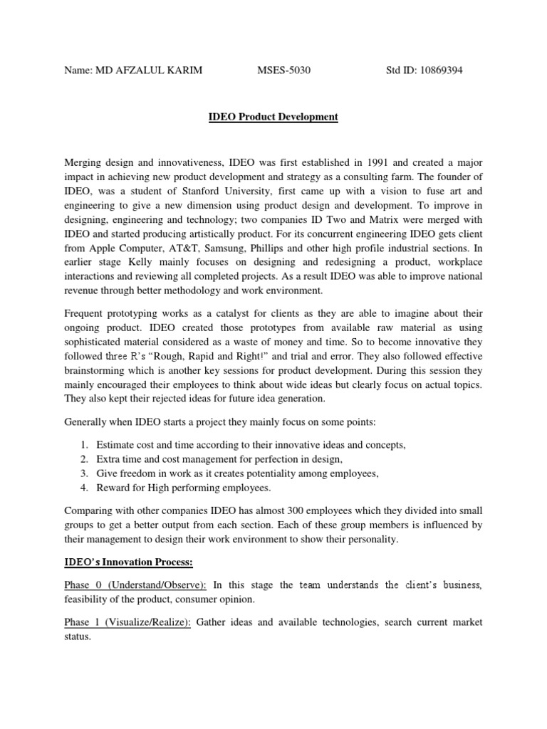 IDEO Product Development. | PDF | New Product Development | Prototype