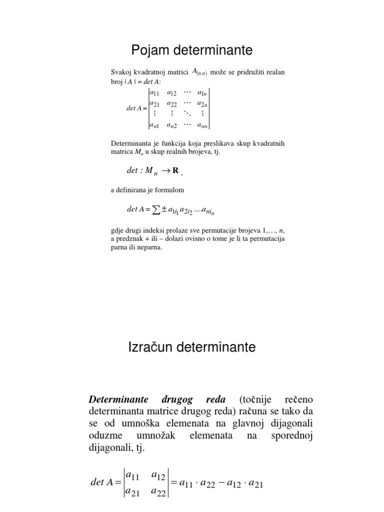 Determinanta Rang Inverzna Matrica | PDF